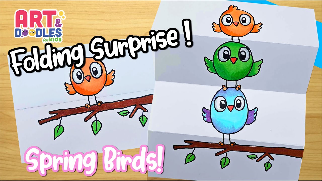 How to draw A BIRD | FOLDING SURPRISE | Art and doodles for kids - YouTube