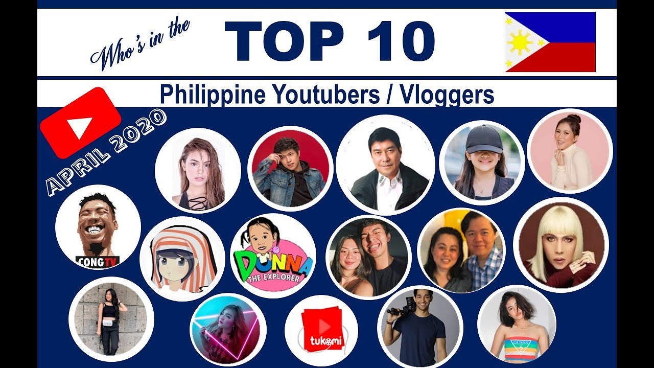 TOP 10 Philippine Vloggers and Youtubers for 2020 - YouTube