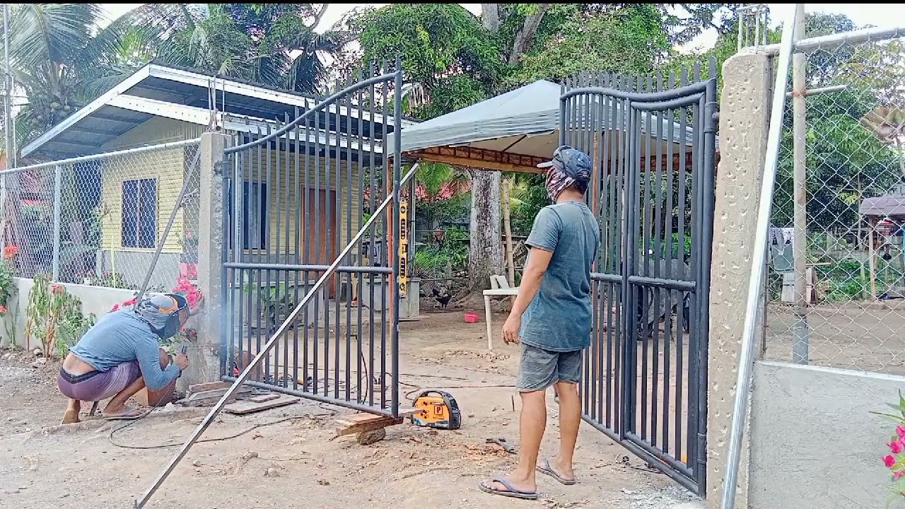 gate project, welding works, fabrication to installation - YouTube