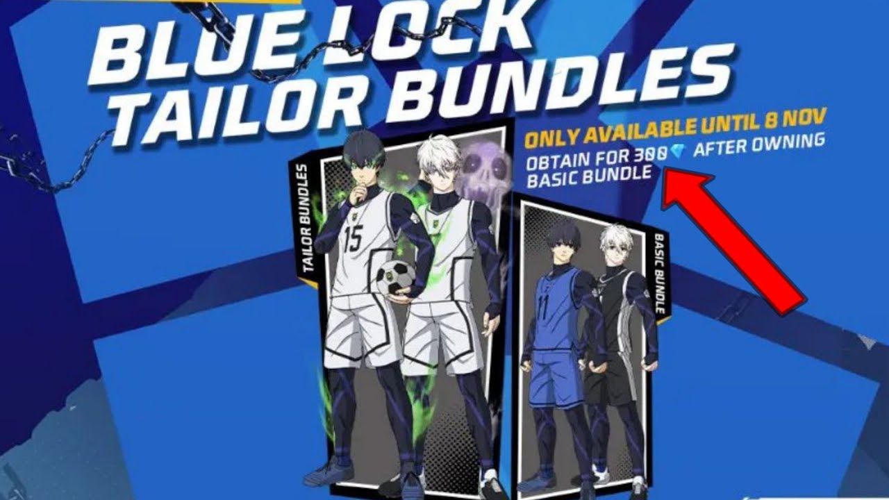 Blue Lock Bundle Only in 300 💎 Diamond | Free Fire X Blue Lock ...