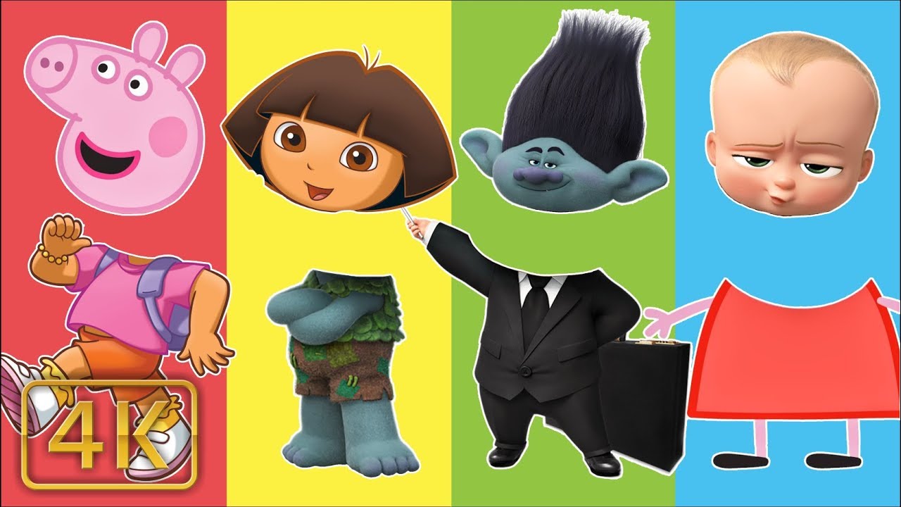 Wrong Heads Dora the Explorer Boss Baby Trolls Peppa Pig Finger Family ...