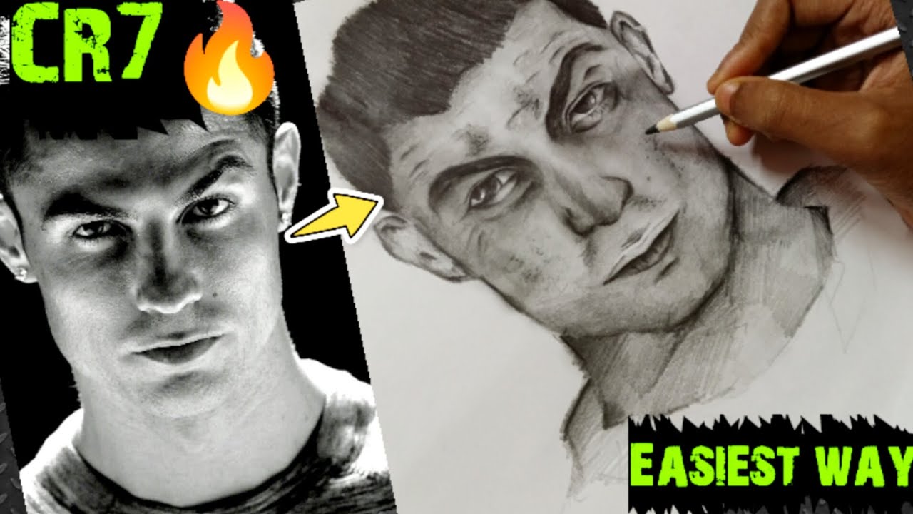 How To Draw Realistic Sketch Of CR7🔥 Only By Graphite Pencils. - YouTube