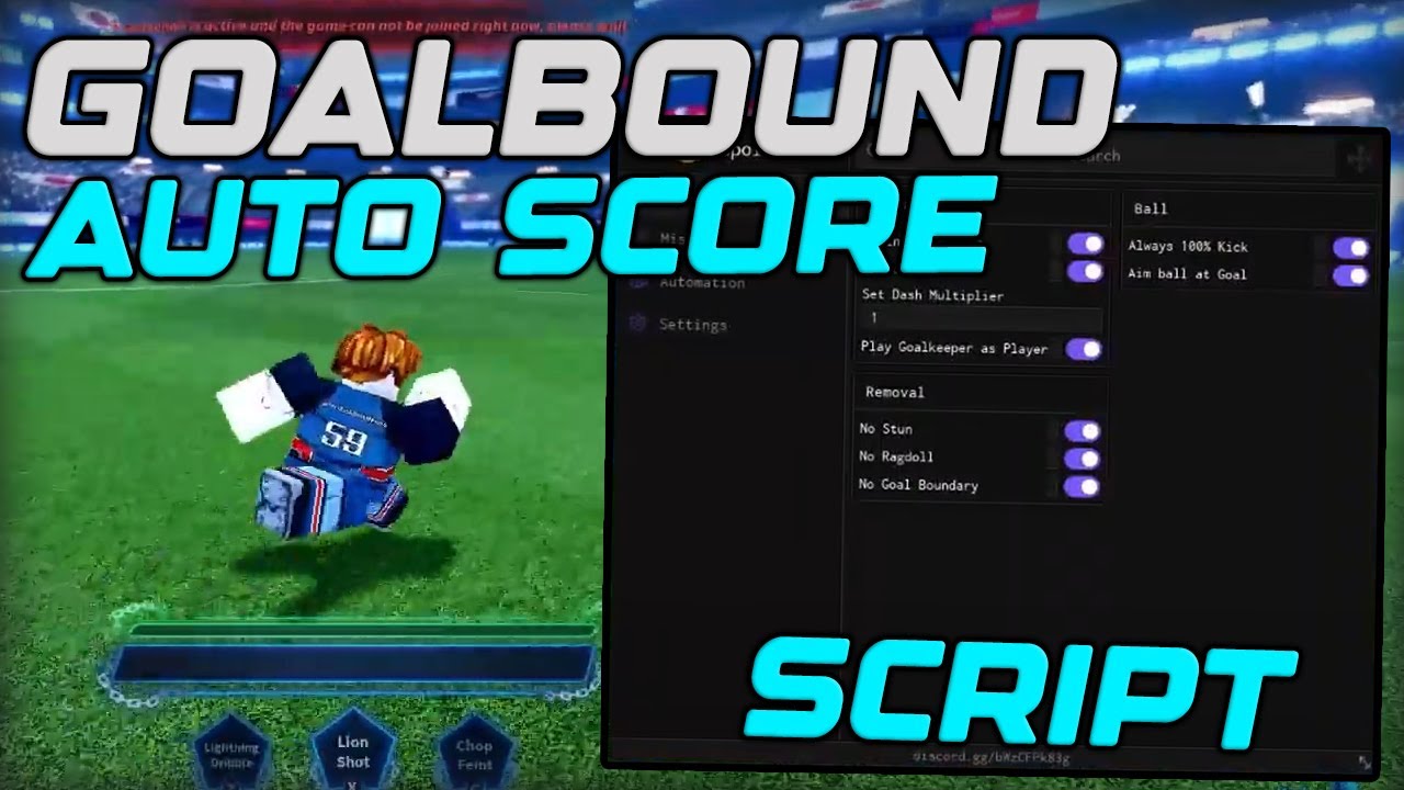 [UPDATE] Goalbound Best Script Gui Auto Score And Infinite Stamina - Roblox 2025 - YouTube