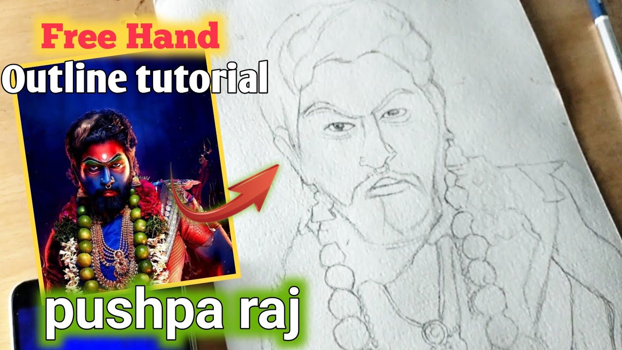 Draw With Me - Pushpa 2 Drawing, AlluArjun Drawing, Outline Tutorial ...