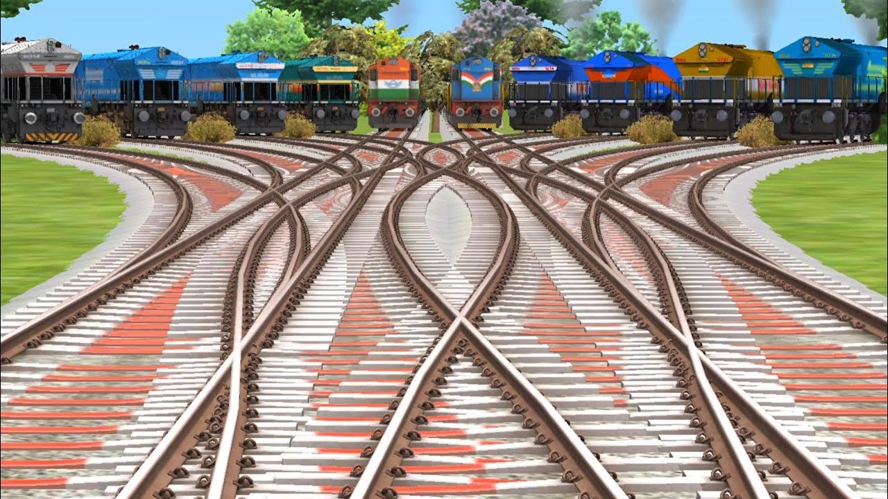 10 trans crossing on bumpy rail road tracks local all trains all ...