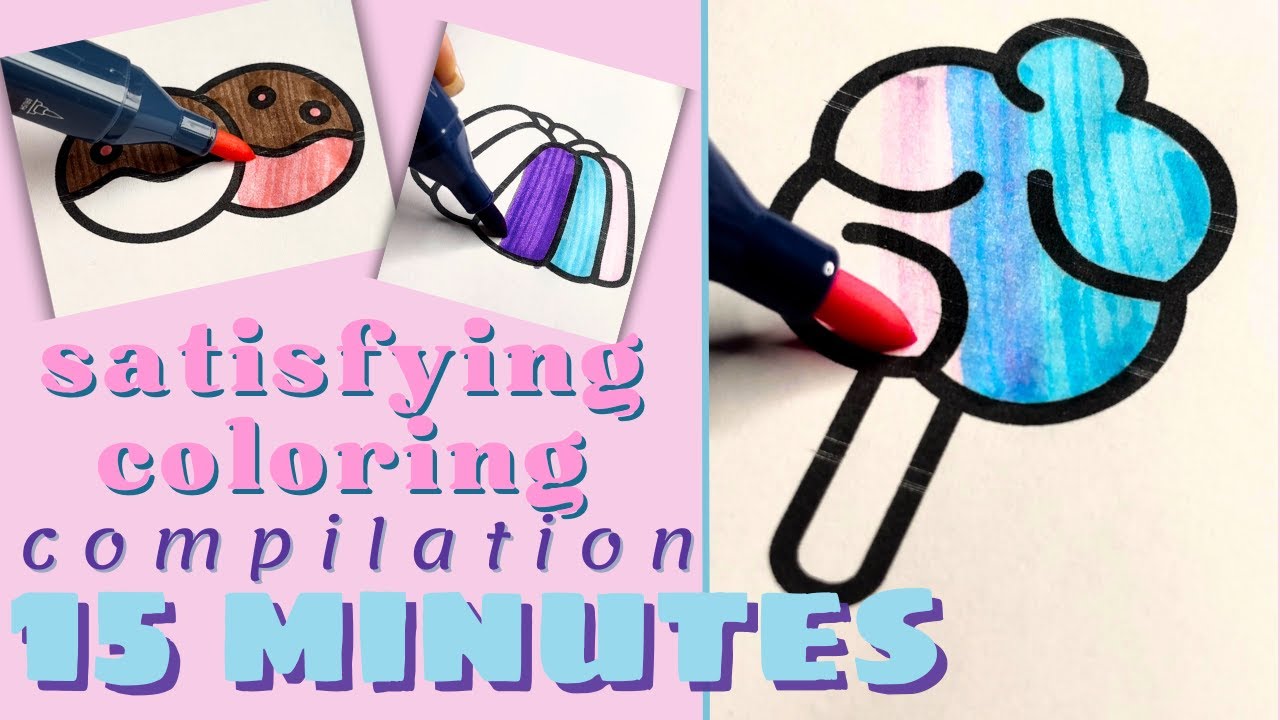 🌸Satisfying Coloring Compilation 🌸🩵| 15 Minutes of Cute Picture ...