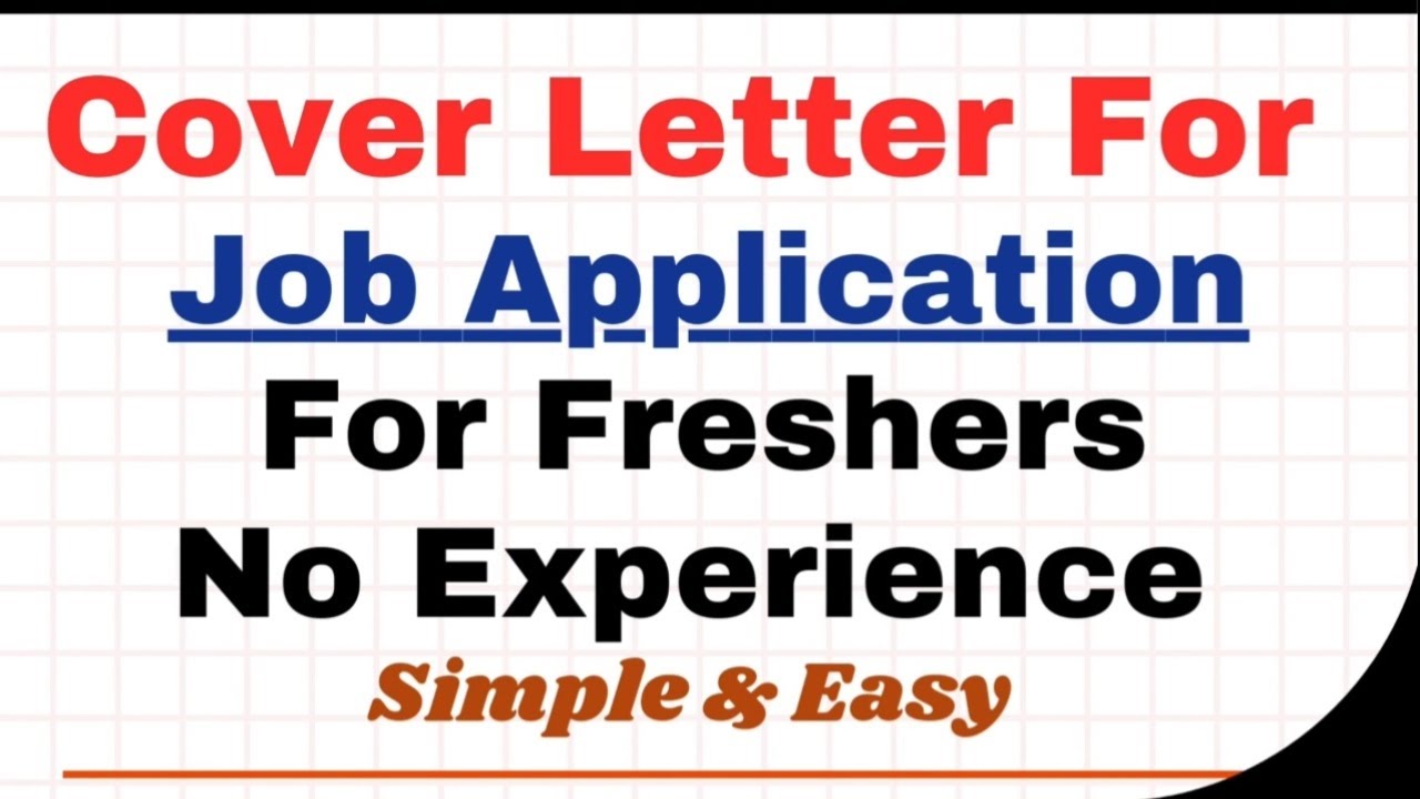How to Write a Cover Letter For Job Application For Freshers |No ...