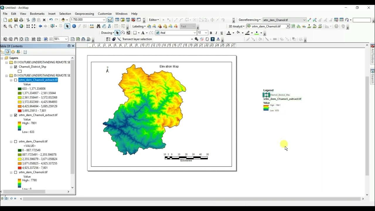 Step by Step Elevation Map Preparation in ArcGIS || DEM Map Composition || - YouTube