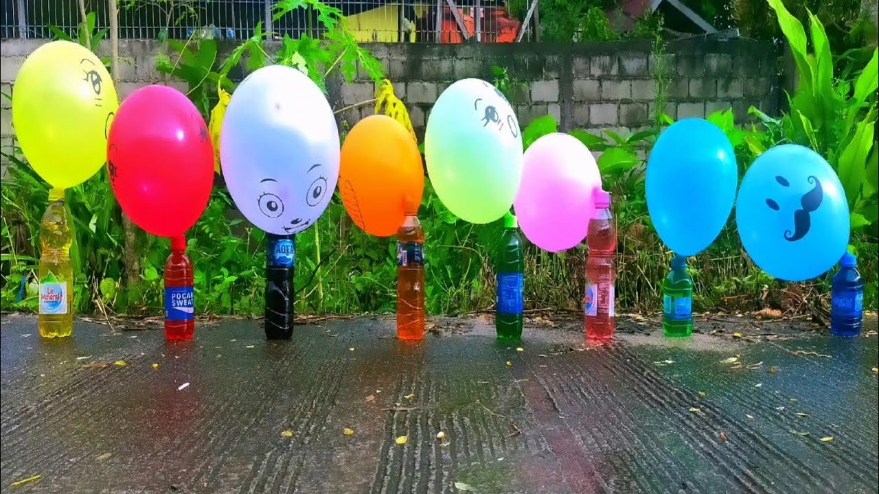 Waow...Menemukan balon Warna warni balon karakter balon meletus popping ...