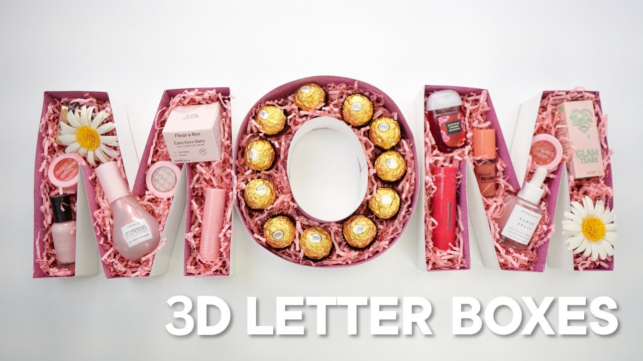 DIY 3D LETTER GIFT BOXES | Easy Last-Minute Mother's Day Gift Idea ...