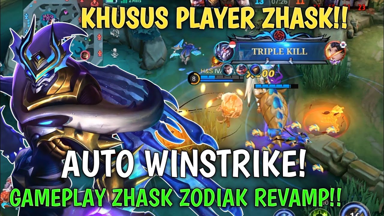 REVAMPED ZHASK SKIN ZODIAC CARA MAIN ZHASK TERBARU AUTO WINSTRIKE ZHASK BEST BUILD 2023 MLBB ...