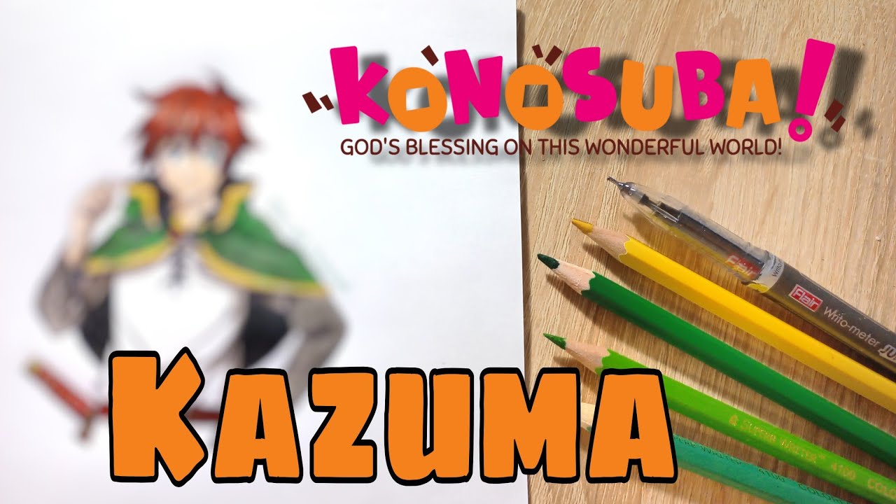 Drawing and Speed Painting Kazuma from Anime Konosuba Step by Step with ...