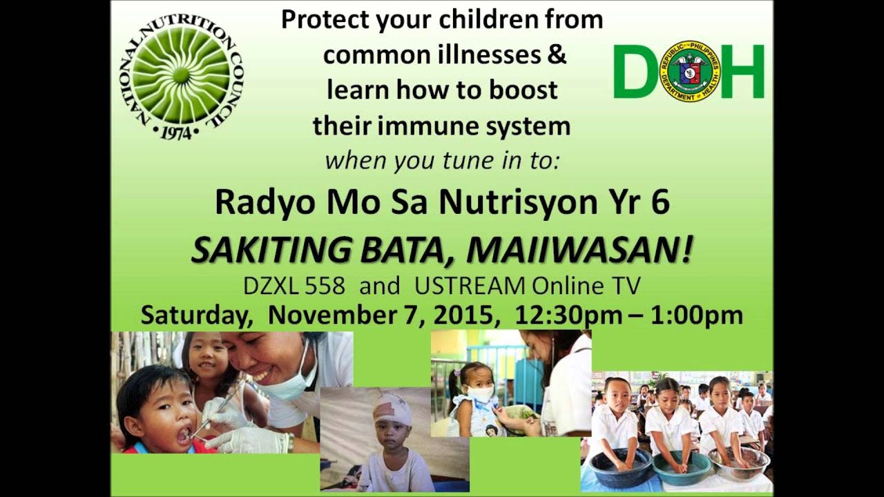 "Sakiting Bata, Maiiwasan!" sa Radyo Mo Sa Nutrisyon Yr 6 - YouTube
