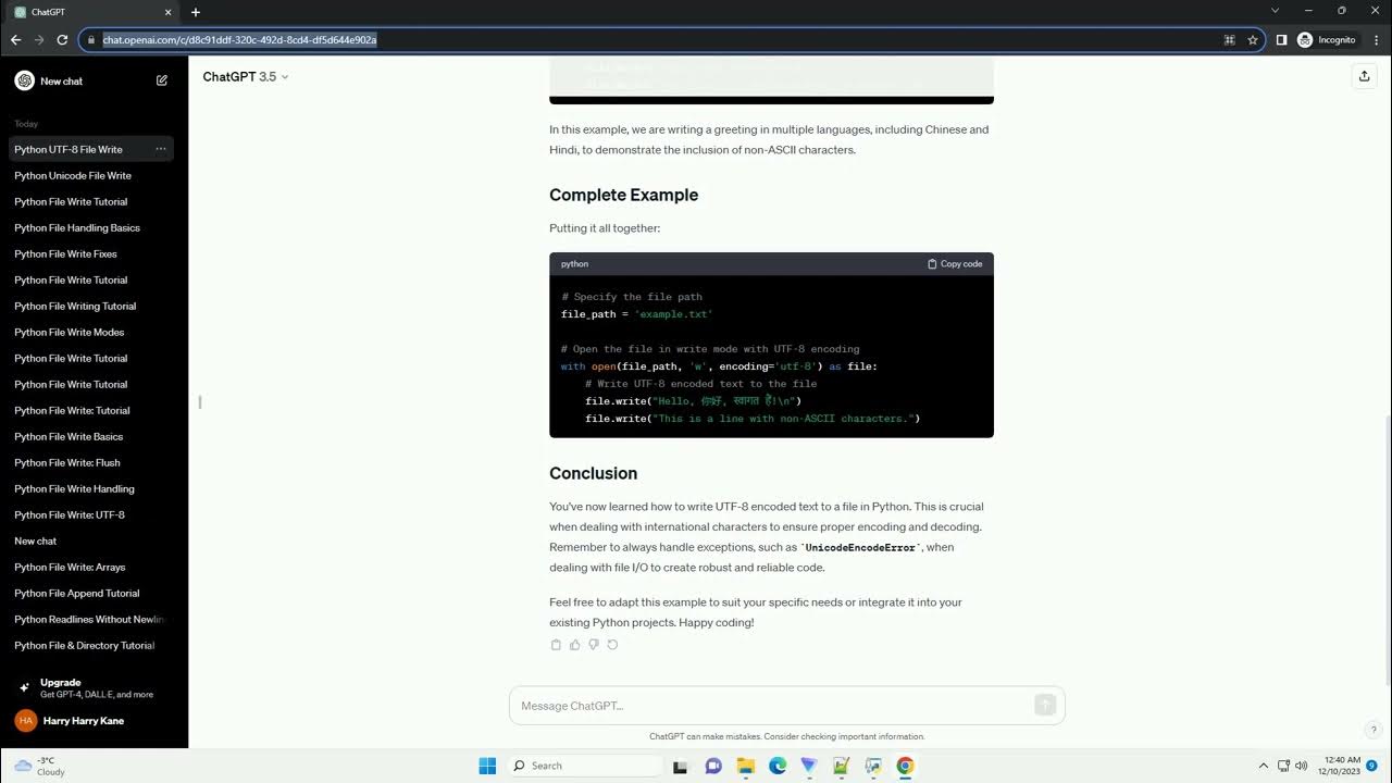 Python File Write Utf 8 Youtube