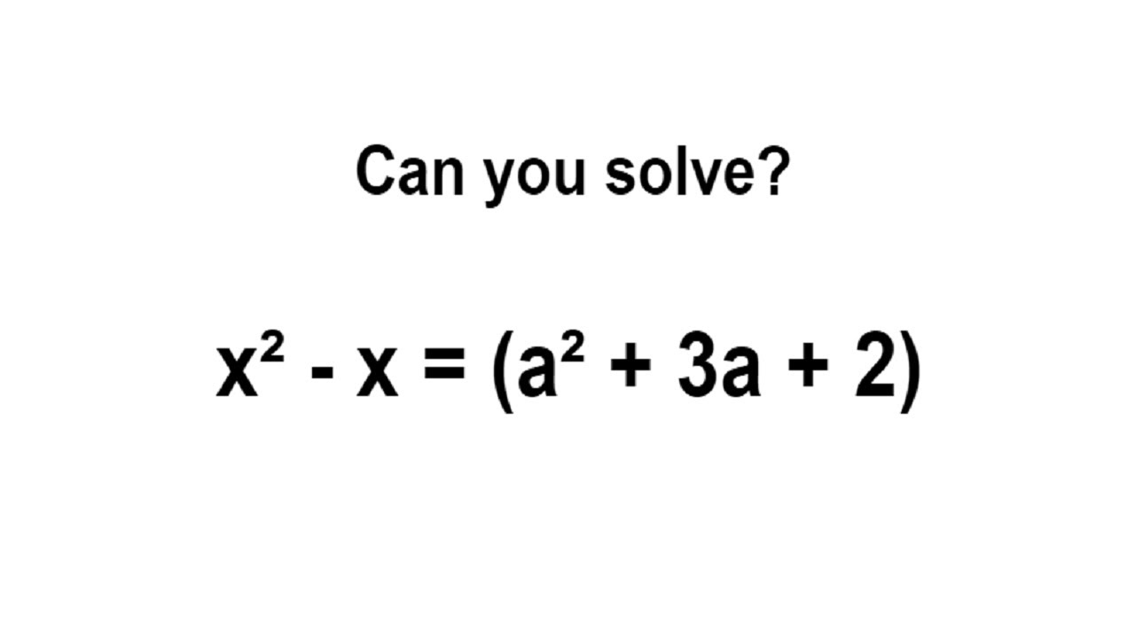 Solving A Tricky Quadratic Equation - YouTube