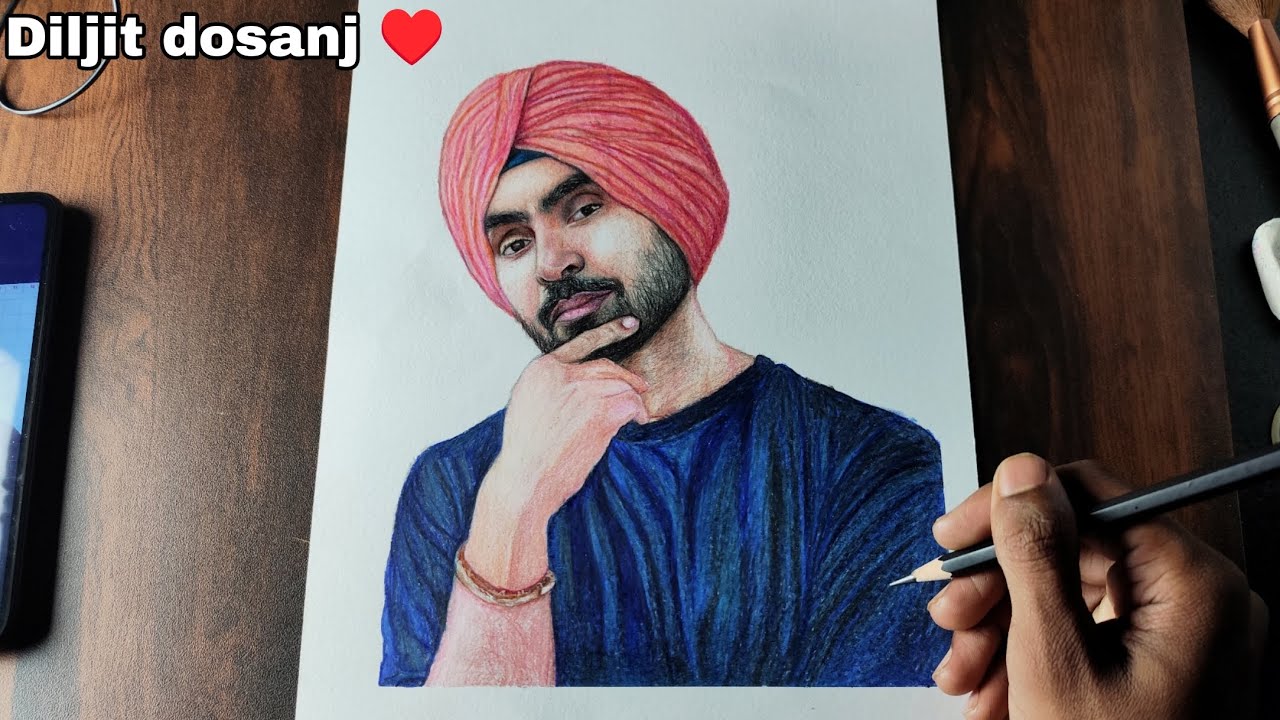 Diljit dosanj drawing -time lapse🔥 - YouTube