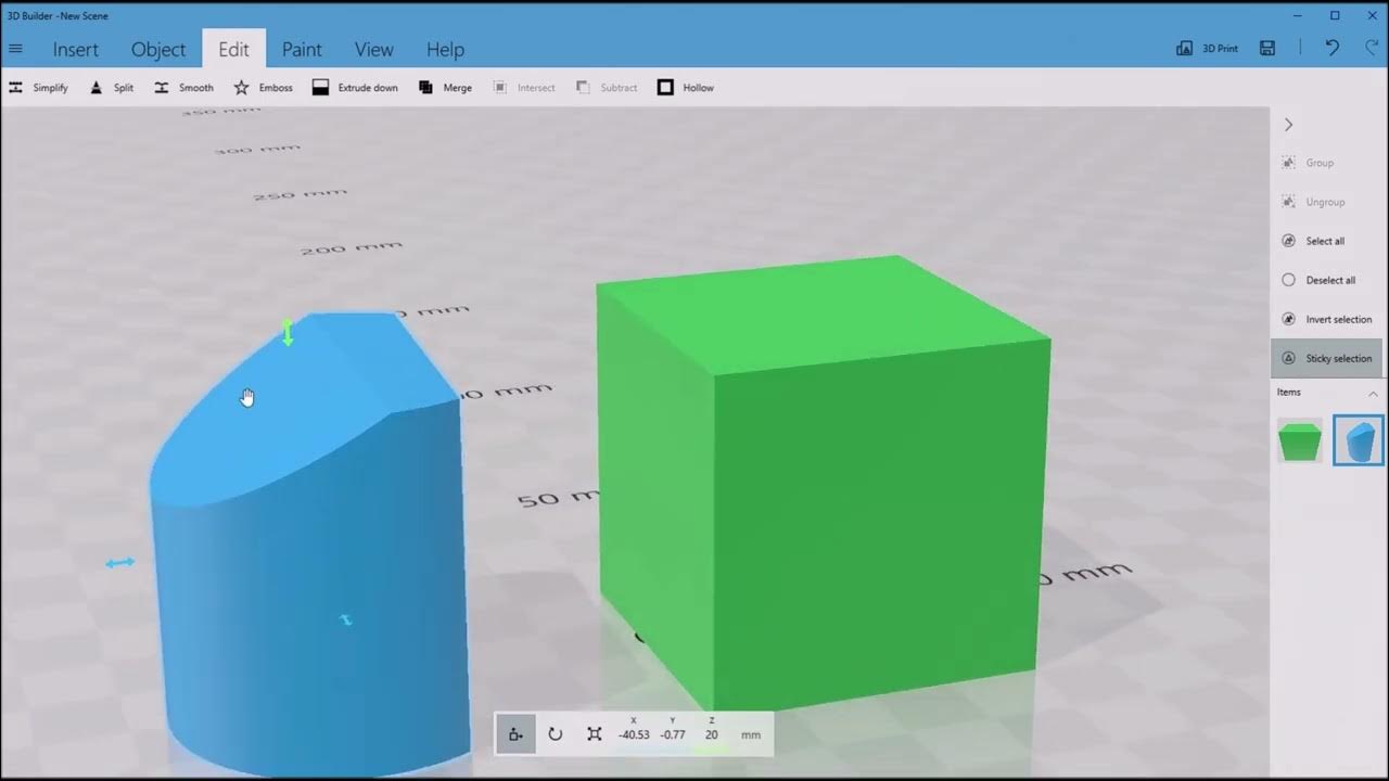Simple 3D Builder Tutorial Part Two - YouTube