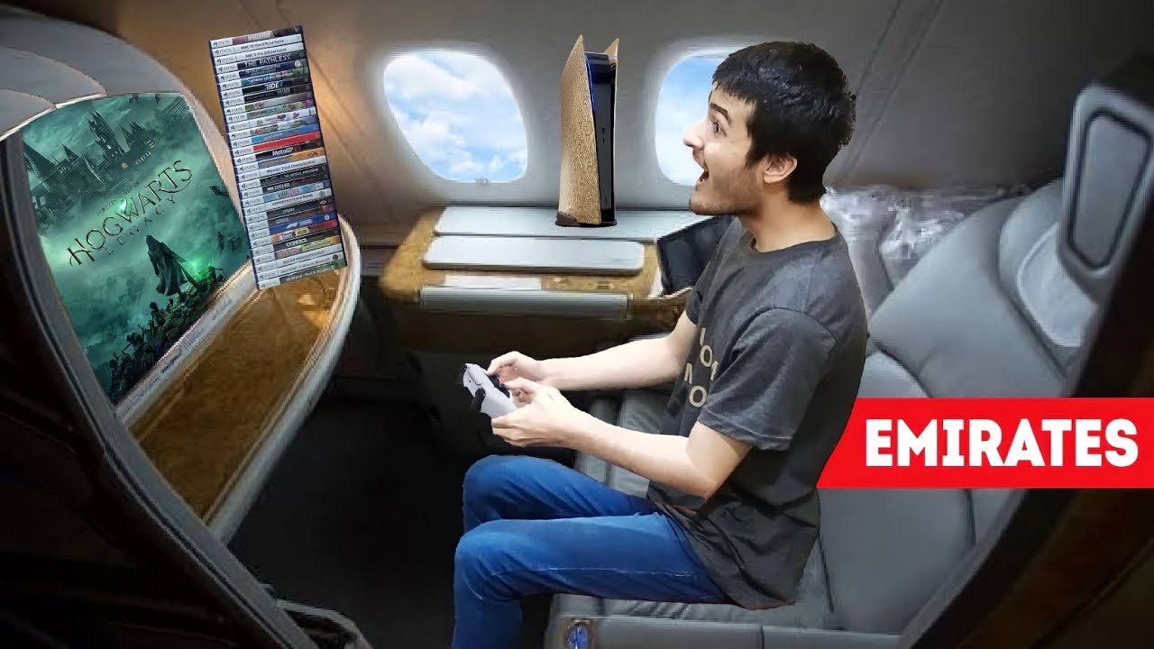 I Played Games In Emirates Airplane - YouTube