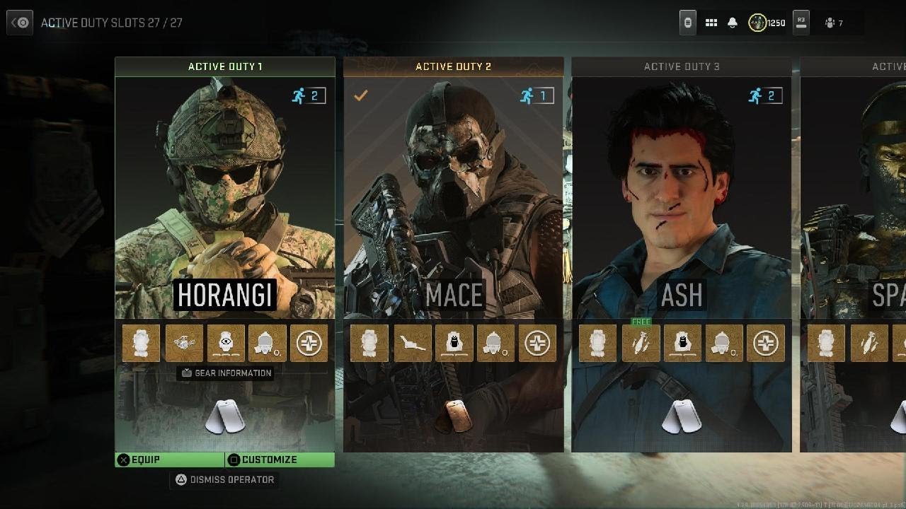 Call of Duty Modern Warfare II, COD MW2, DMZ all 27 operator slots ...