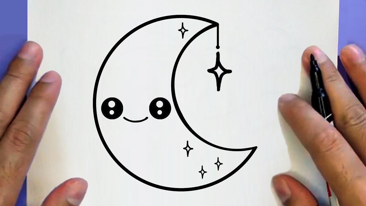 COMO DESENHAR UMA LUA BONITA COM ESTRELA, PASSO A PASSO, JACKDesenhos ...