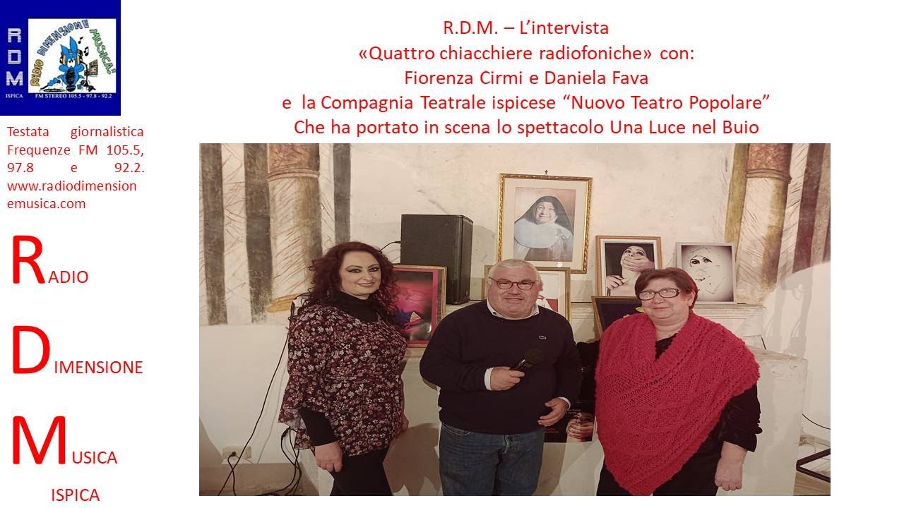 R.D.M. - QUATTRO CHIACCHIERE RADIOFONICHE CON FIORENZA CIRMI E DANIELA ...