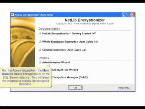 NetLib Encryptionizer Whole Database Encryption Demo - YouTube