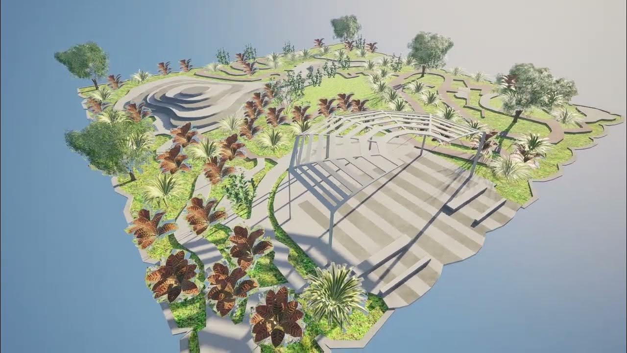 Park with Winding Paths and Lush Greenery animation in unreal engine ...