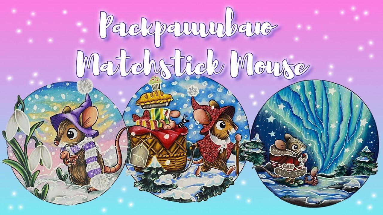 Процесс раскрашивания Matchstick Mouse/Зимние иллюстрации🐭 ️ - YouTube