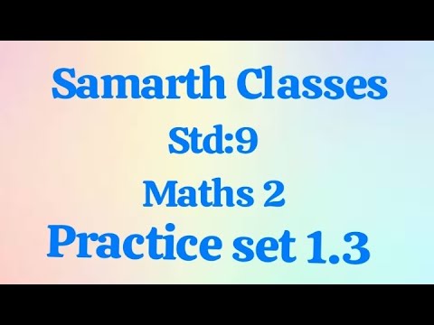 1.Basic concepts of geometry | Practice set 1.3 | Std: 9 | Maths 2 ...