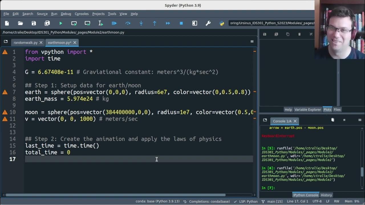 Problem Solving With Python Vpython Gravitational Simulations Youtube