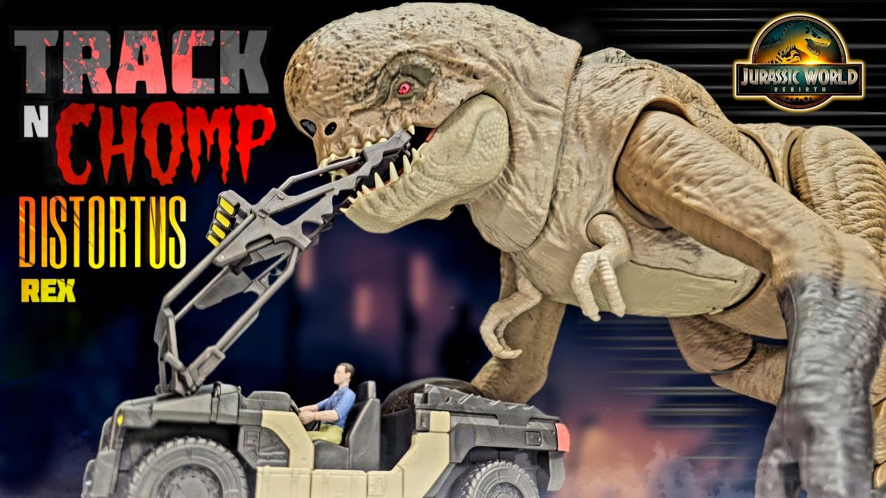 NEW D REX! Mattel Jurassic World Rebirth Track N Chomp Distortus rex ...