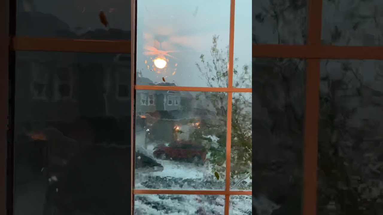 Calgary Hail Window Breaking Caught On Camera - YouTube