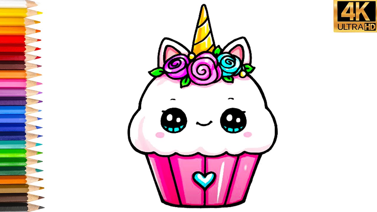 APRENDER A DIBUJAR CUPCAKE FACIL 🧁 COMO DIBUJAR UNA CUPCAKE-MUFFİN ...