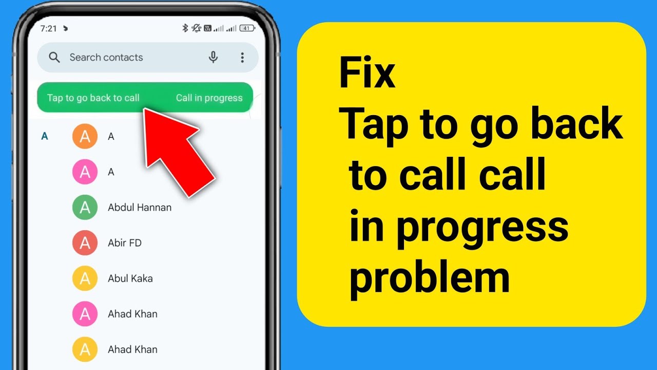 Fix Tap To Go Back To Call Call in Progress Problem 2025? - YouTube