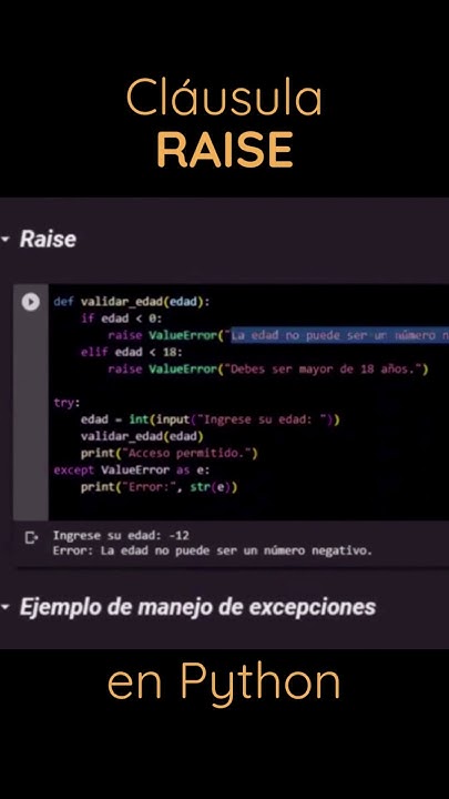 Cláusula RAISE en Python #aprenderpython #programacion #python - YouTube