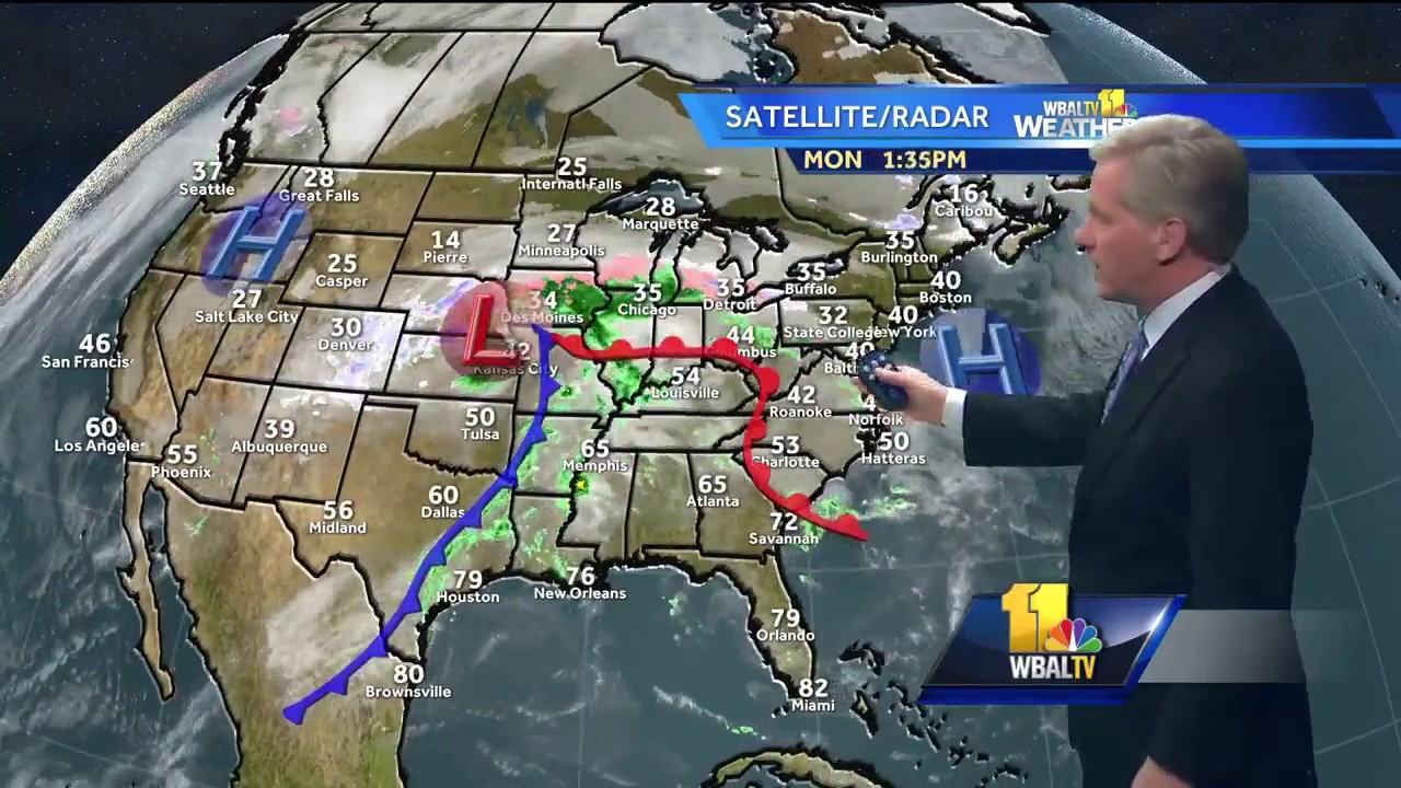 Cloud, chilly Monday evening with temps in 30s - YouTube
