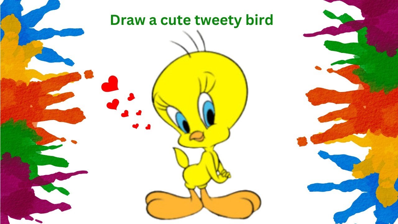 Cute tweety |tweety bird|tweety painting|Easy draw step by step ...