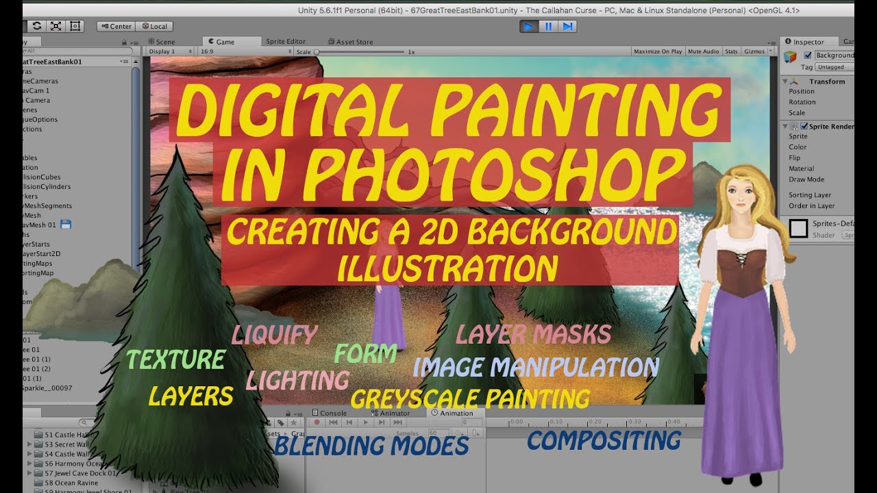 Digital Painting: Creating a 2D Background illustration in Photoshop ...