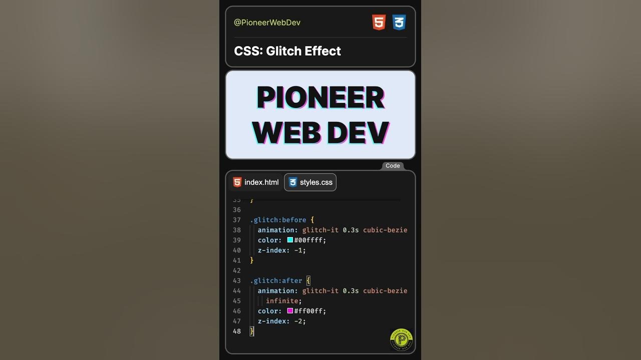 Css Glitch Effect Quick Tutorial Shorts Tutorial Codewithme Css Html Javascript Webdev