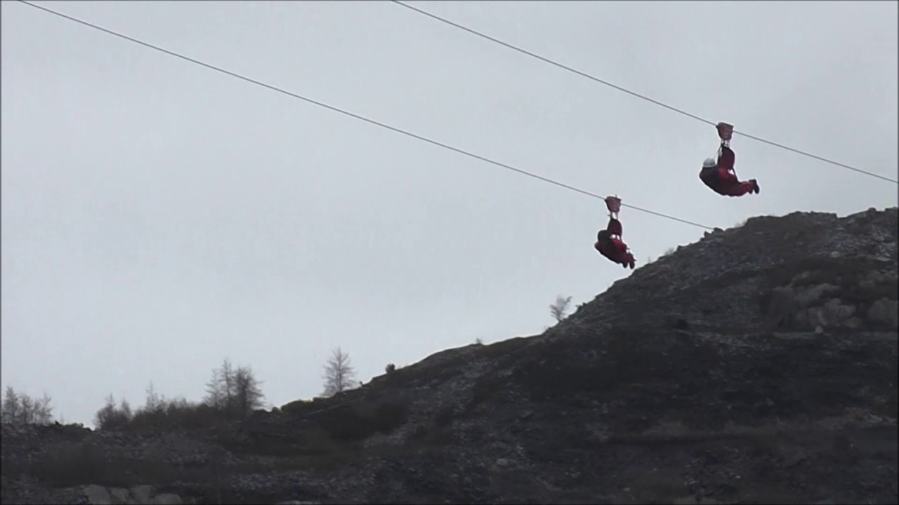 ZIP WIRE Bethesda Wales - YouTube