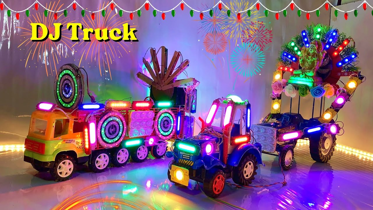 Big DJ Truck loading | Mini dj dual tractor setup for shiva ji and how ...