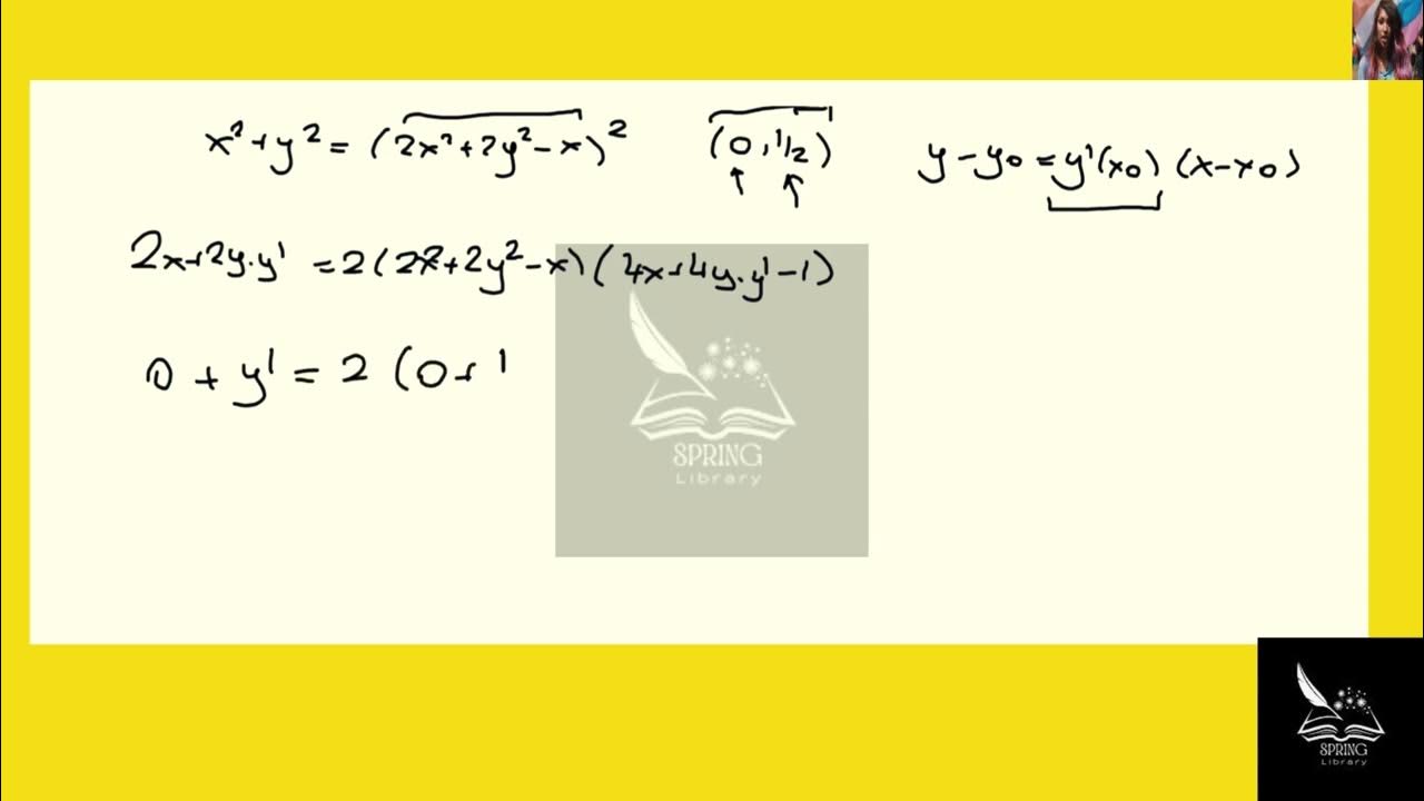 [Math] Use implicit differentiation to find an equation of the tangent line to the curve at the ...