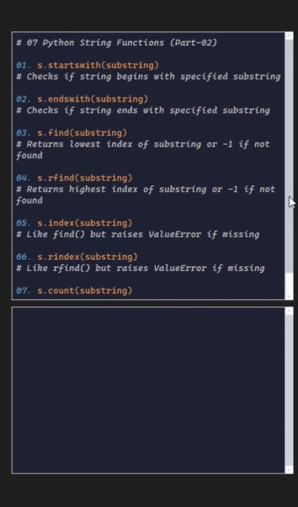 07 Python String Functions (Part-02) #stringfunctions #pythonstring - YouTube