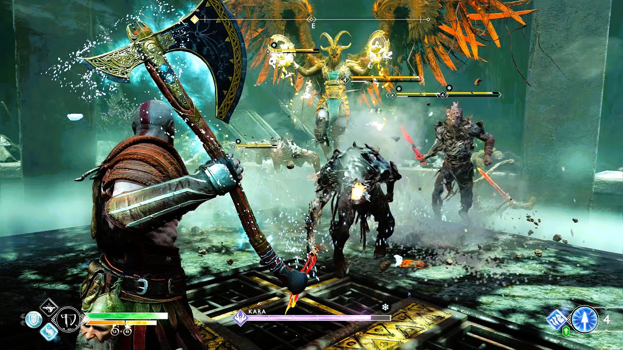 Kratos Level 2 vs Purple Valkyrie Kara (Give Me God of War Difficulty ...