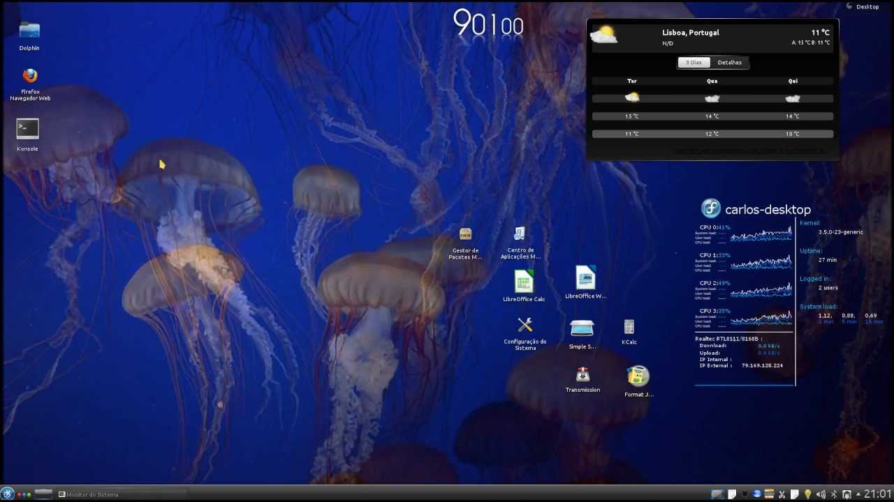 Dream Desktop a funcionar em Kubuntu 12.10 com KDE 4.9.5 - YouTube