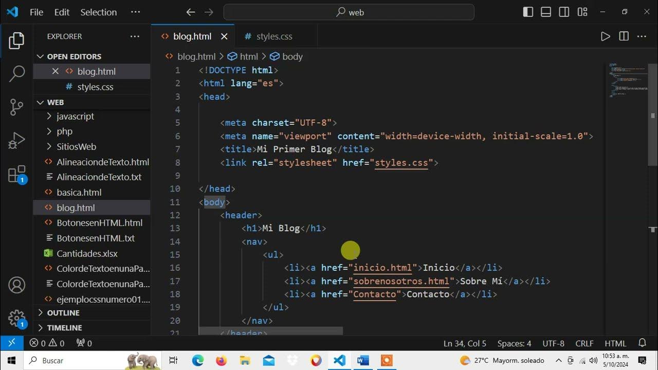 Como Crear un Blog con Codigo HTML y CSS #html #html5 #htmlcss #htmltutorial #htmlcode # ...