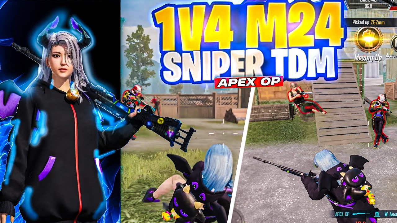M24 Sniper 1v4 TDM 😱 | One Man Army | BGMI Sniper Gameplay - YouTube