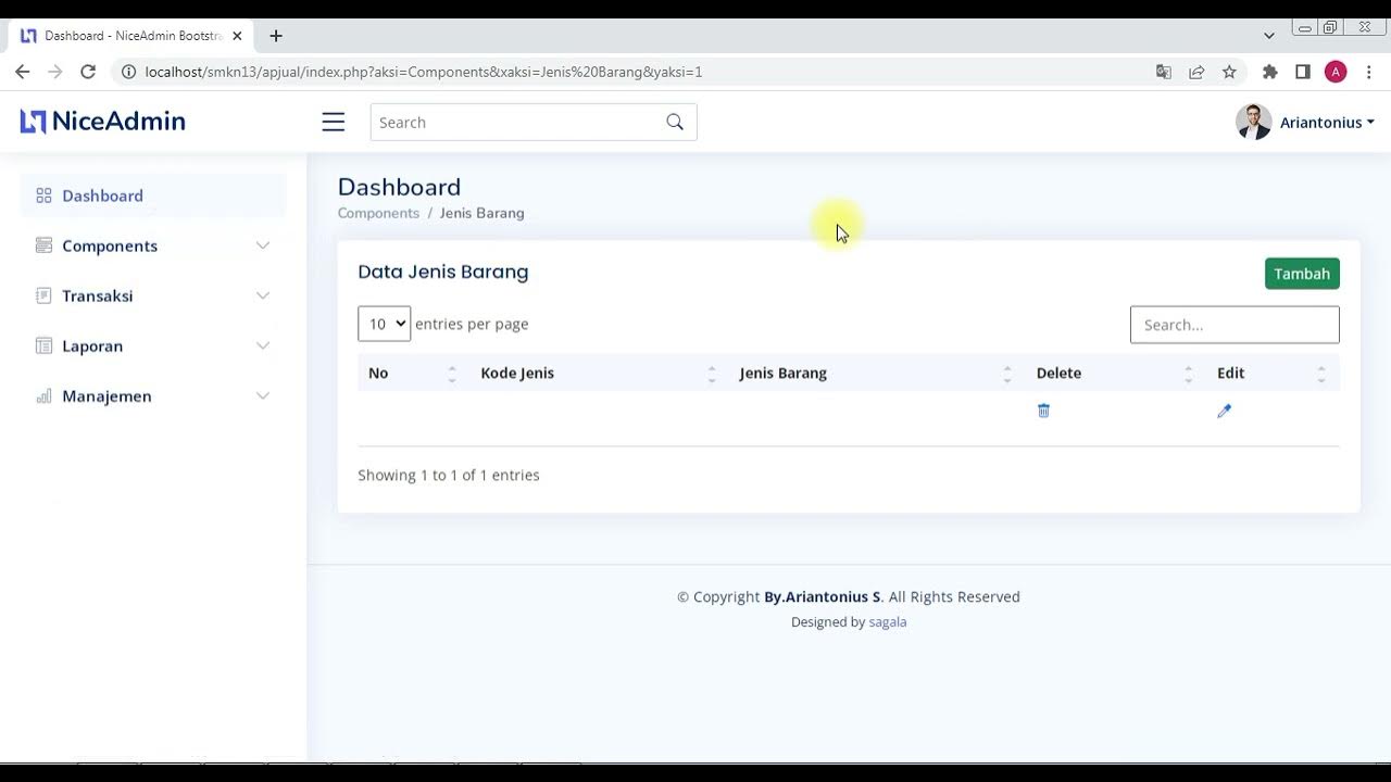 01 tampil data tabel program tampil data (select) CRUD php bootsrap - YouTube