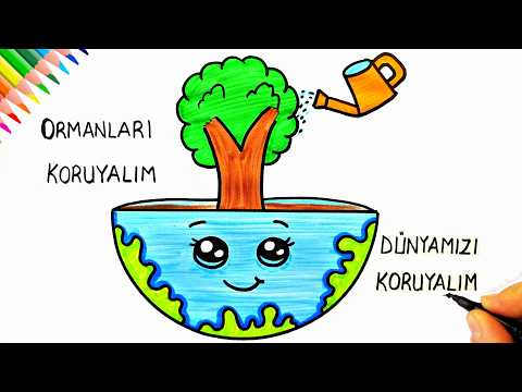Orman Haftası Resmi Çizimi 🌲🌳 Orman Haftası İle İlgili Resim Çizimi - World Forest Day Drawing
