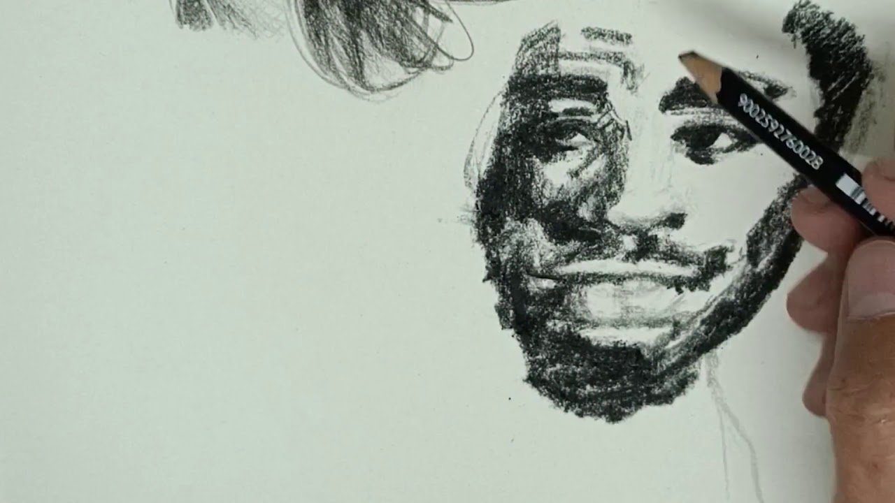 Finishing drawing a man looking sideways - YouTube